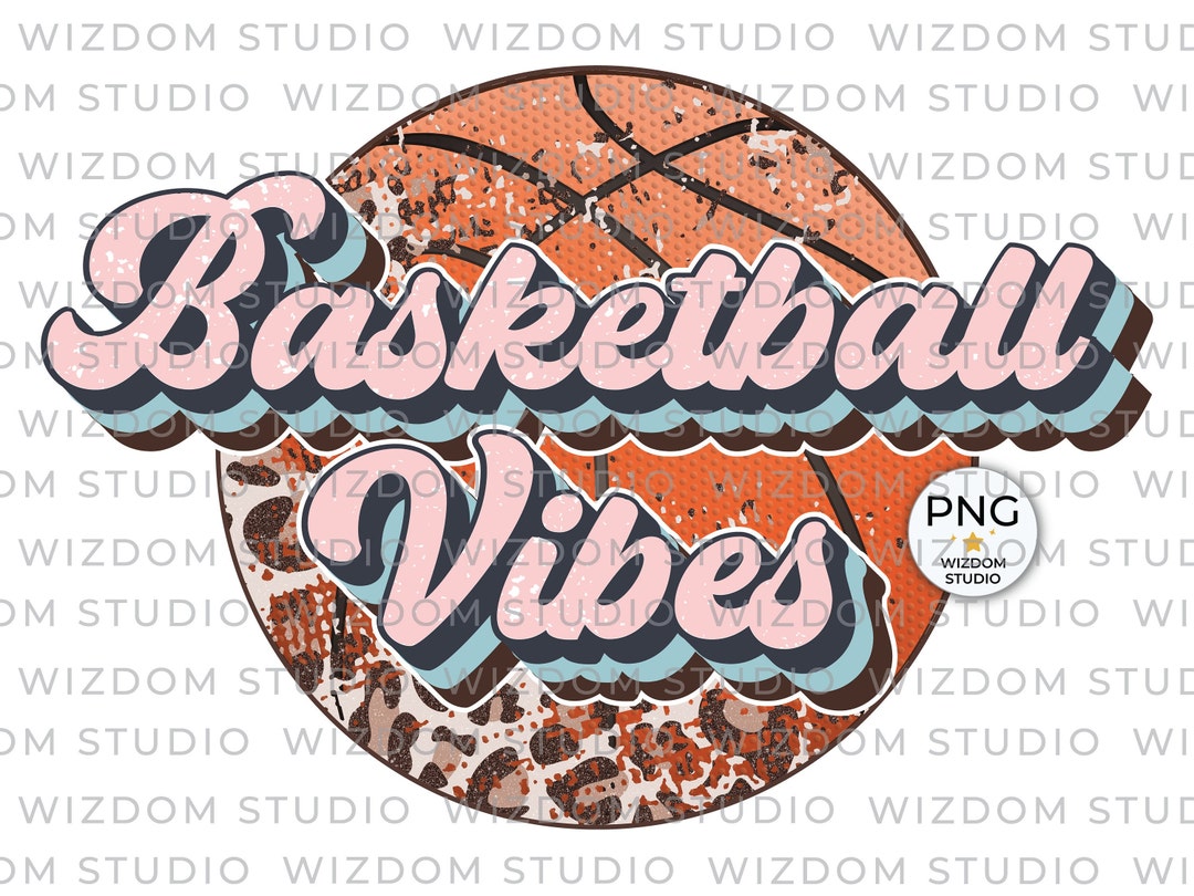 Basketball Vibes PNG Image, Pink Leopard Retro Design, Sublimation ...