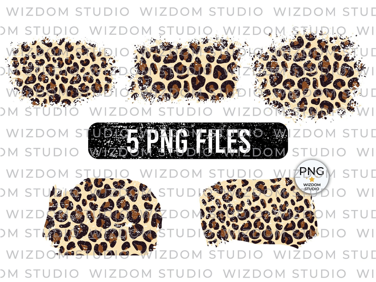 Leopard Patches PNG Image Distressed Cheetah Leopard Print 5 - Etsy