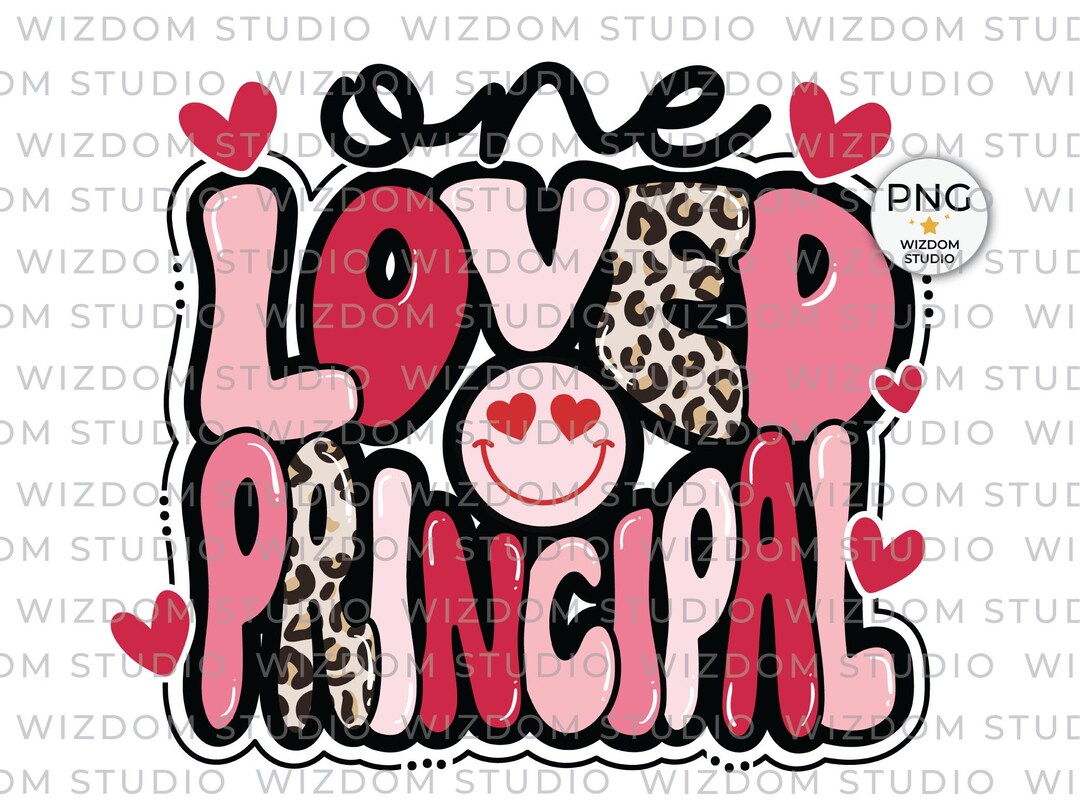 One Loved Principal PNG Image, Valentine Day Leopard Teacher Red Design ...