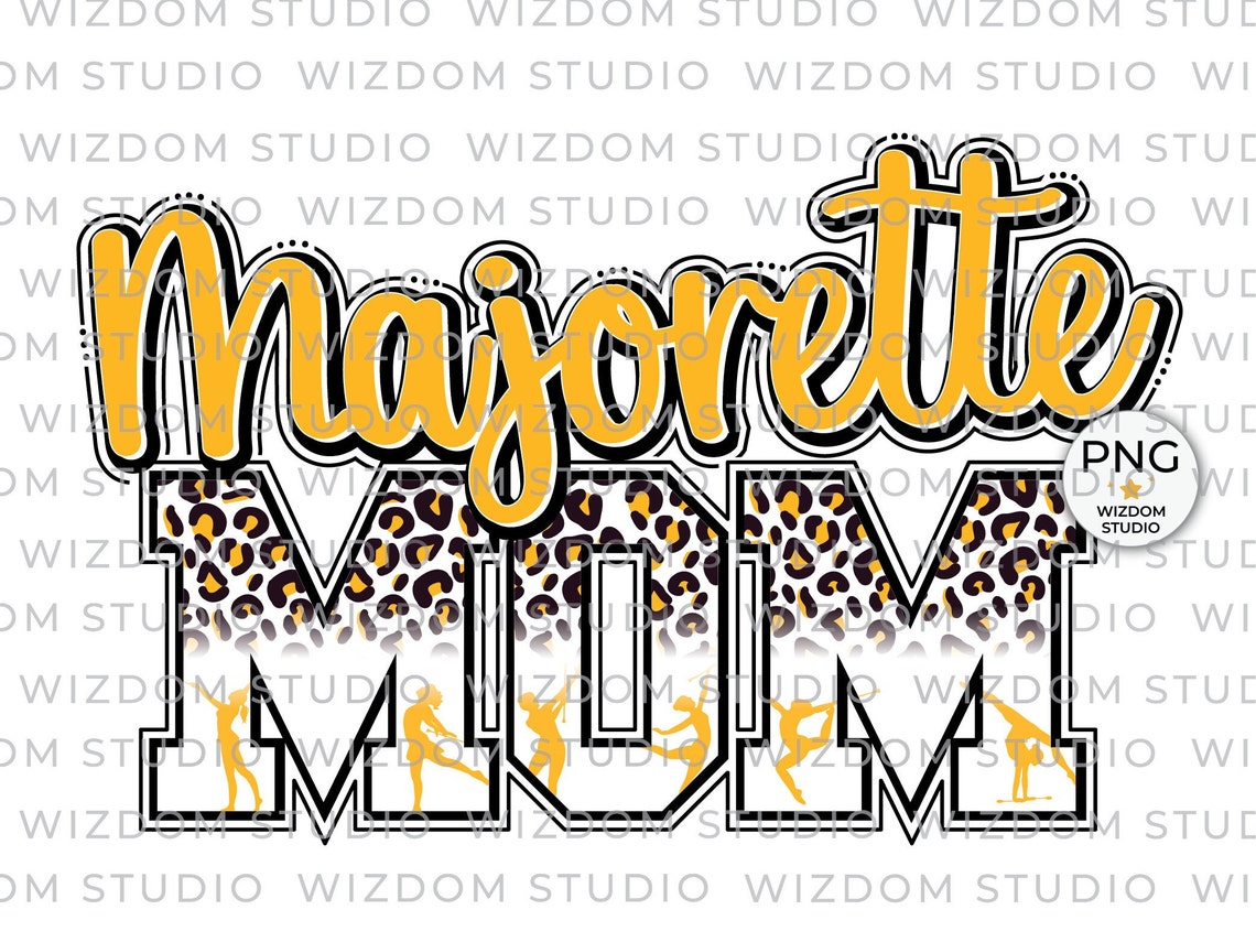 Majorette Mom PNG Image Dance Gold Black Leopard Design - Etsy