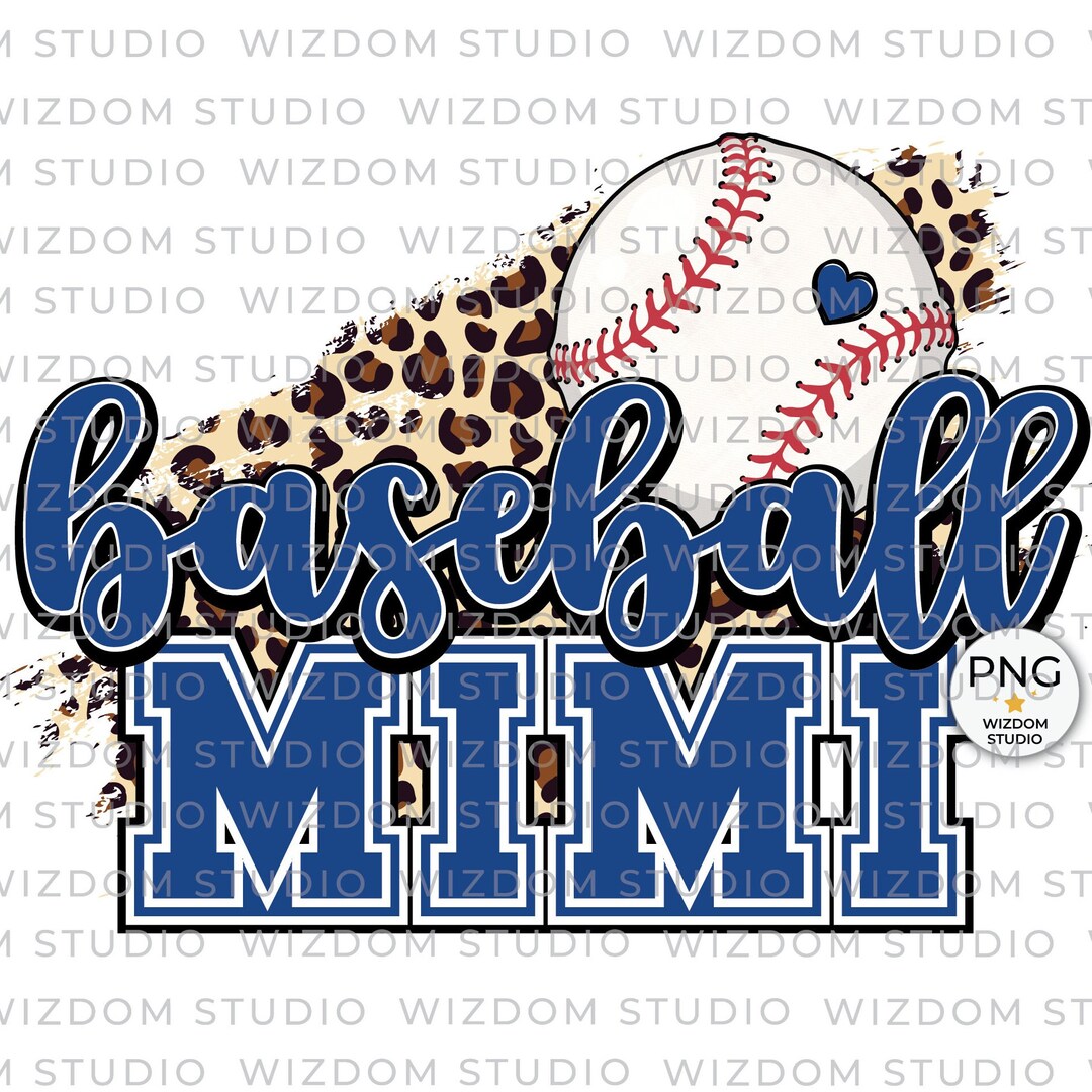 Baseball Mimi PNG Image, Baseball Blue Leopard Design, Sublimation ...