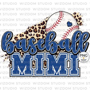 Baseball Mimi PNG Image, Baseball Blue Leopard Design, Sublimation ...