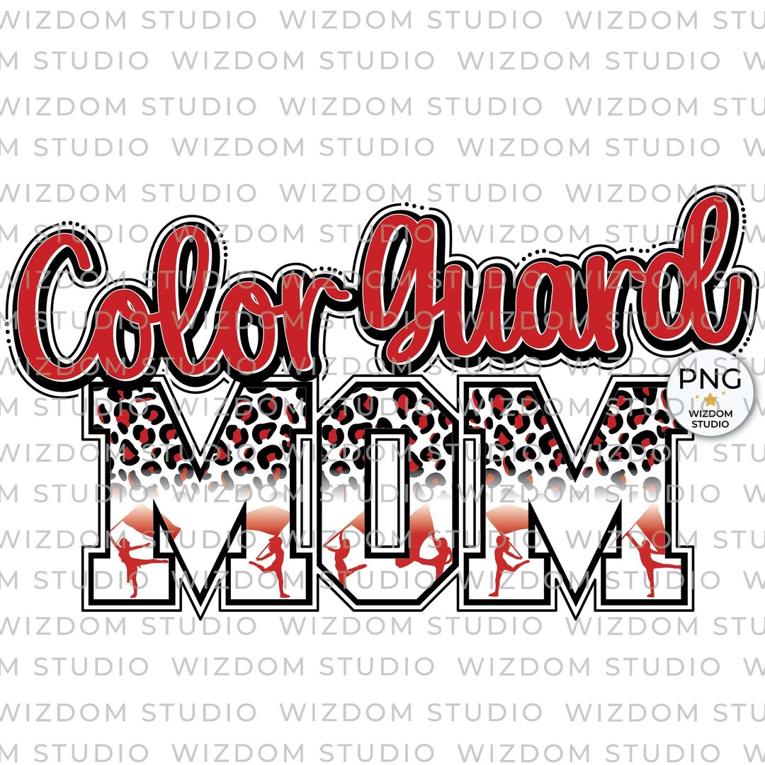 Color Guard Mom PNG Image, Red Leopard Color Guard Design, Sublimation ...