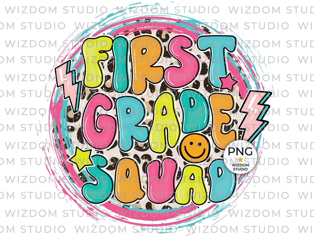 First Grade Squad PNG Image Back to School Design - Etsy