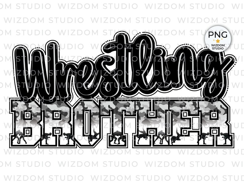 Wrestling Brother PNG Image Wrestling Camo Letter Design | Etsy