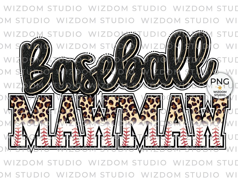 Baseball Mawmaw PNG Image Baseball Leopard Black Design - Etsy