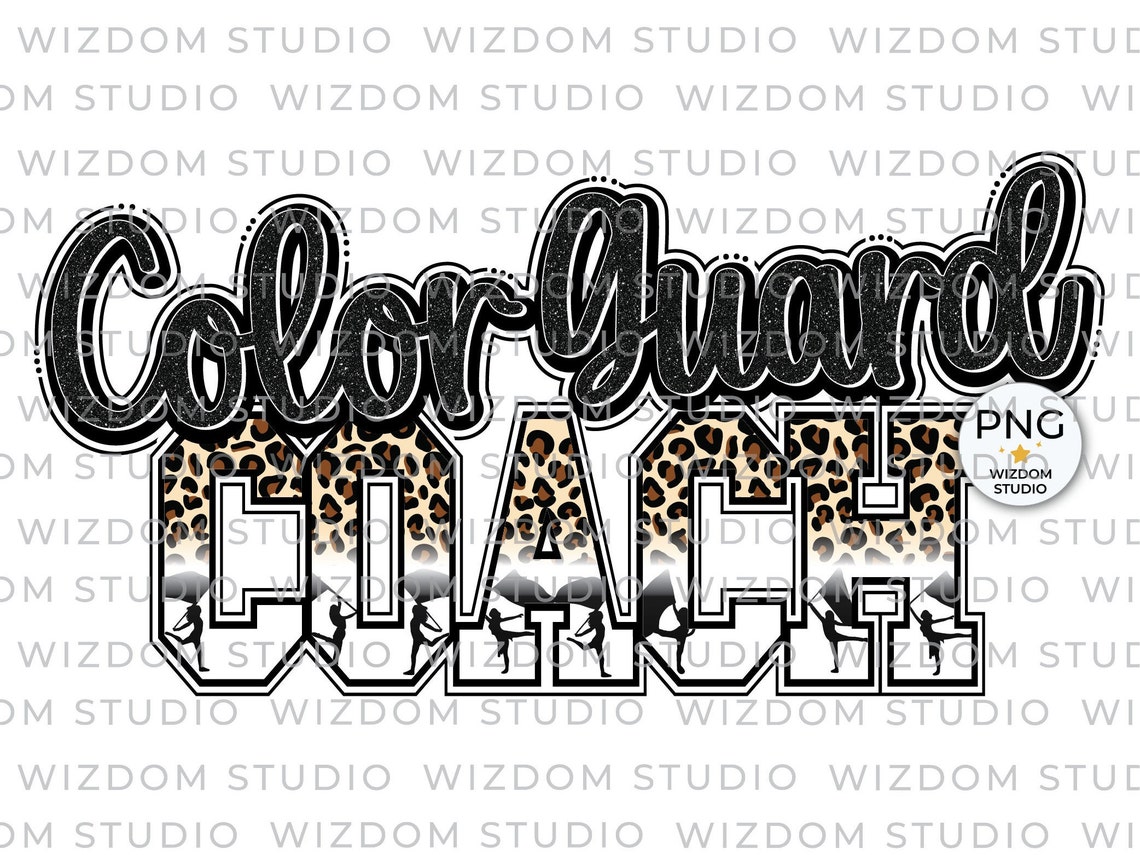 Color Guard Coach PNG Image Leopard Color Guard Black Design - Etsy