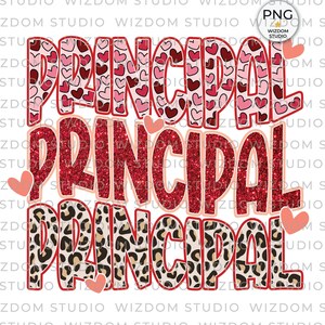 Principal PNG Image, Valentine Heart Leopard Red Glitter Design ...