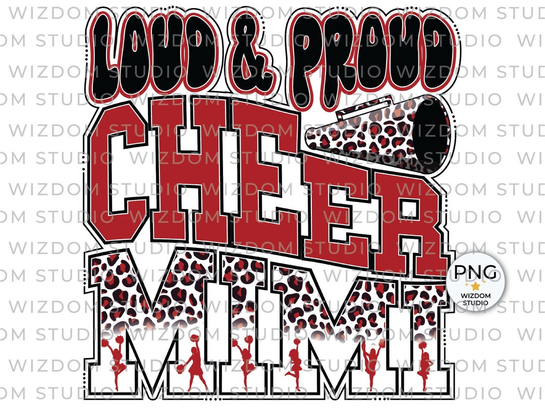 Loud & Proud Cheer Mimi PNG Image, Leopard Cheer Red Design ...