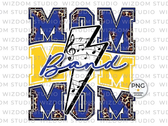 Band Mom PNG Image Marching Band Lightning Bolt Blue Gold - Etsy