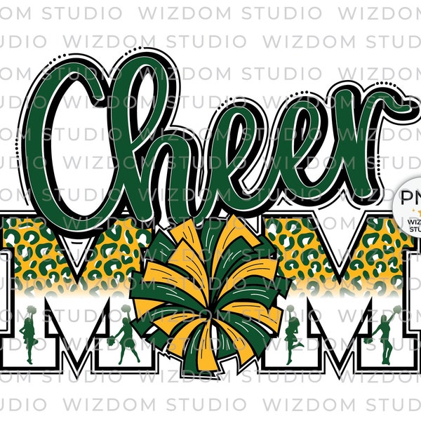 Cheer Green and Gold Sublimation Designs for Shirts - Etsy
