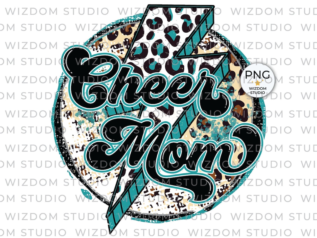 Cheer Mom PNG Image Lightning Bolt Cheer Teal Design - Etsy