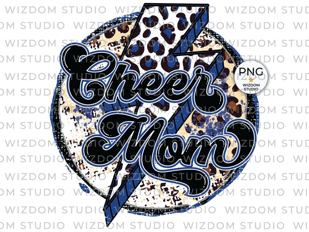 Cheer Mom PNG Image Lightning Bolt Cheer Blue Design - Etsy