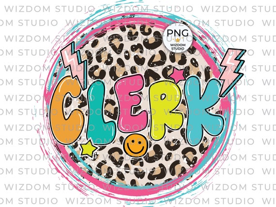 Clerk PNG Image Leopard Lightning Bolt Clerk Design - Etsy