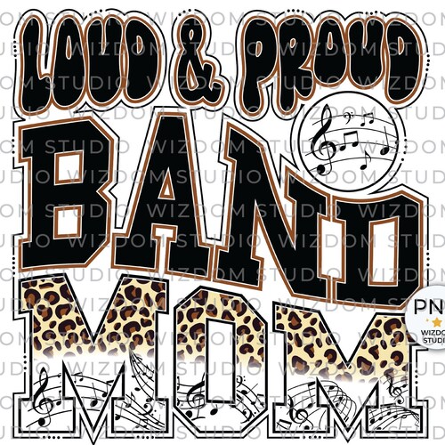 Band Mom PNG Image Marching Band Lightning Bolt Leopard Black - Etsy