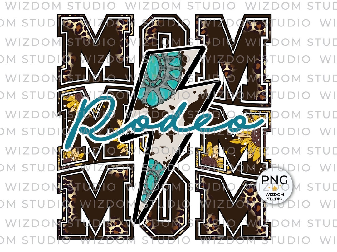 Rodeo Mom PNG Image Lightning Bolt Rodeo Leopard Design - Etsy