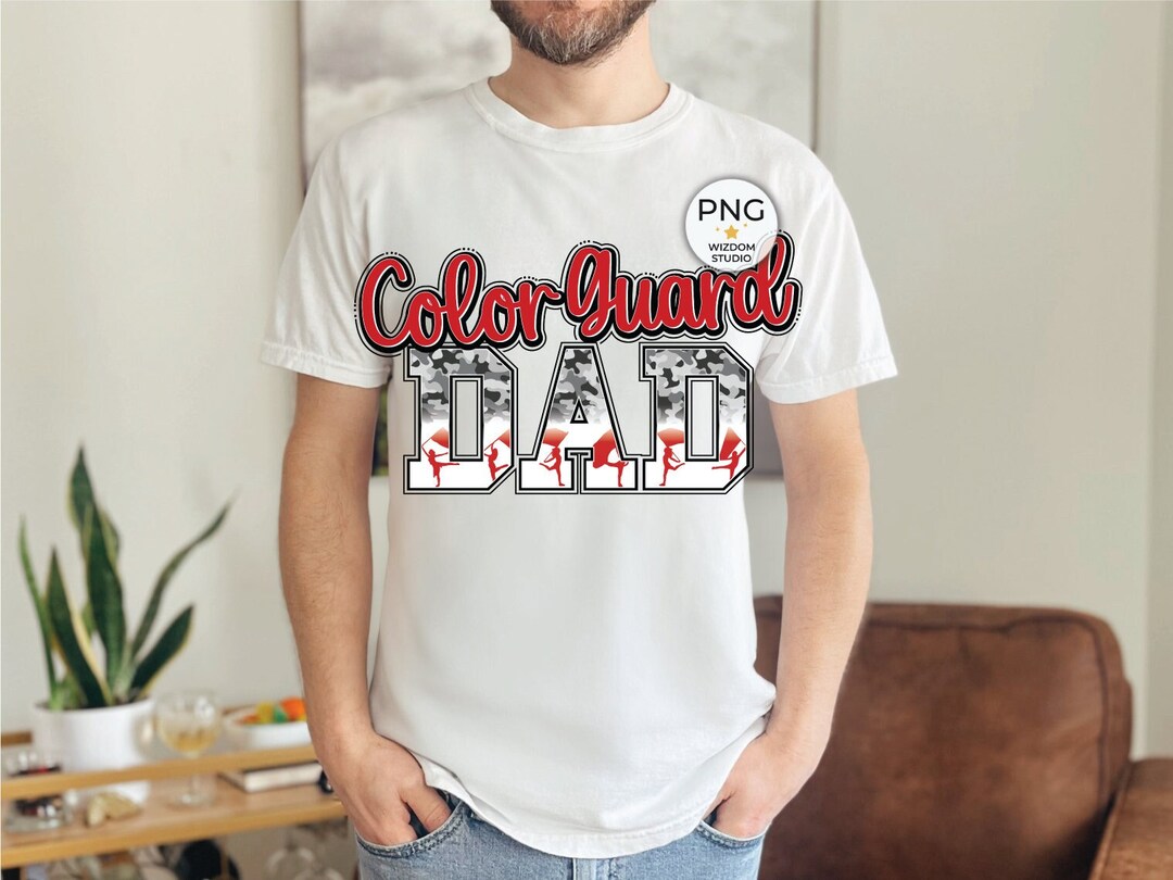 Color Guard Dad PNG Image, Camo Color Guard Red Design, Sublimation ...