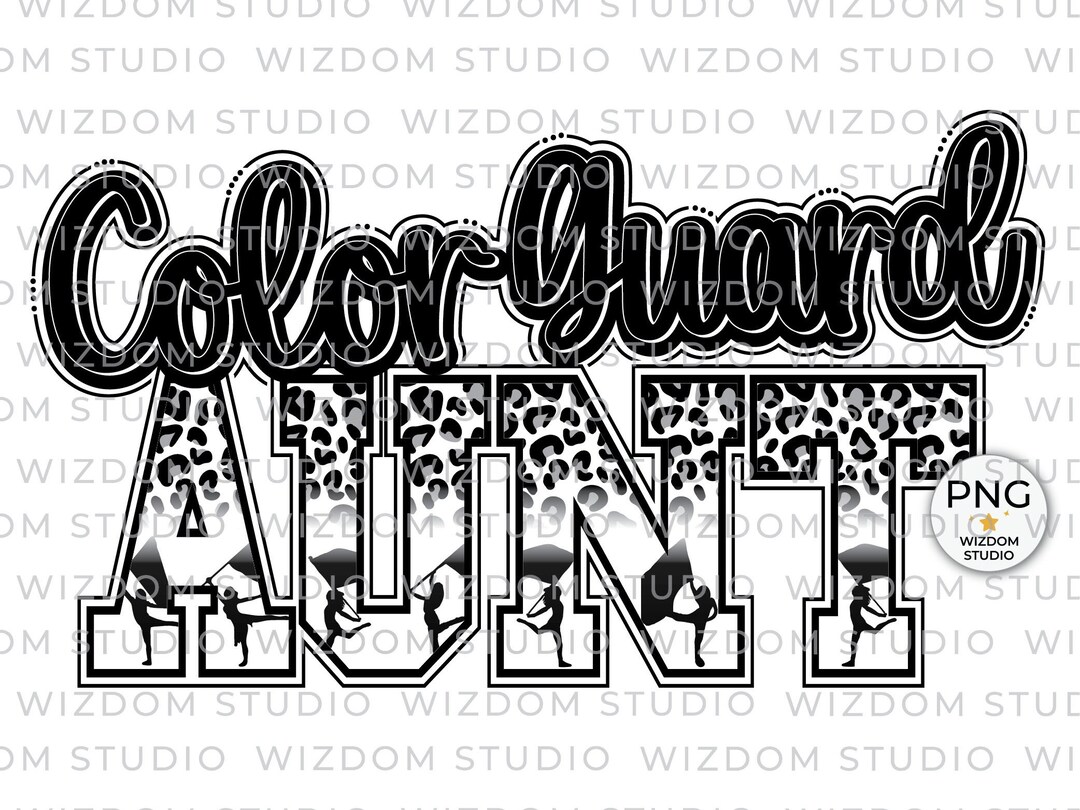 Color Guard Aunt PNG Image, Leopard Color Guard Black Design ...