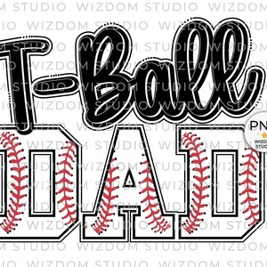 T-ball Dad PNG Image, Tee Ball Black Baseball Design, Sublimation ...