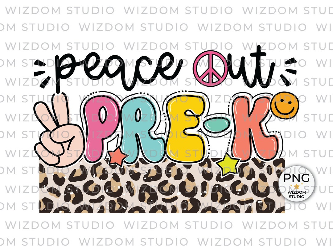 Peace Out Pre-k PNG Image Groovy School Leopard Design - Etsy
