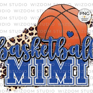 Basketball Mimi PNG Image, Basketball Leopard Blue Design, Sublimation ...