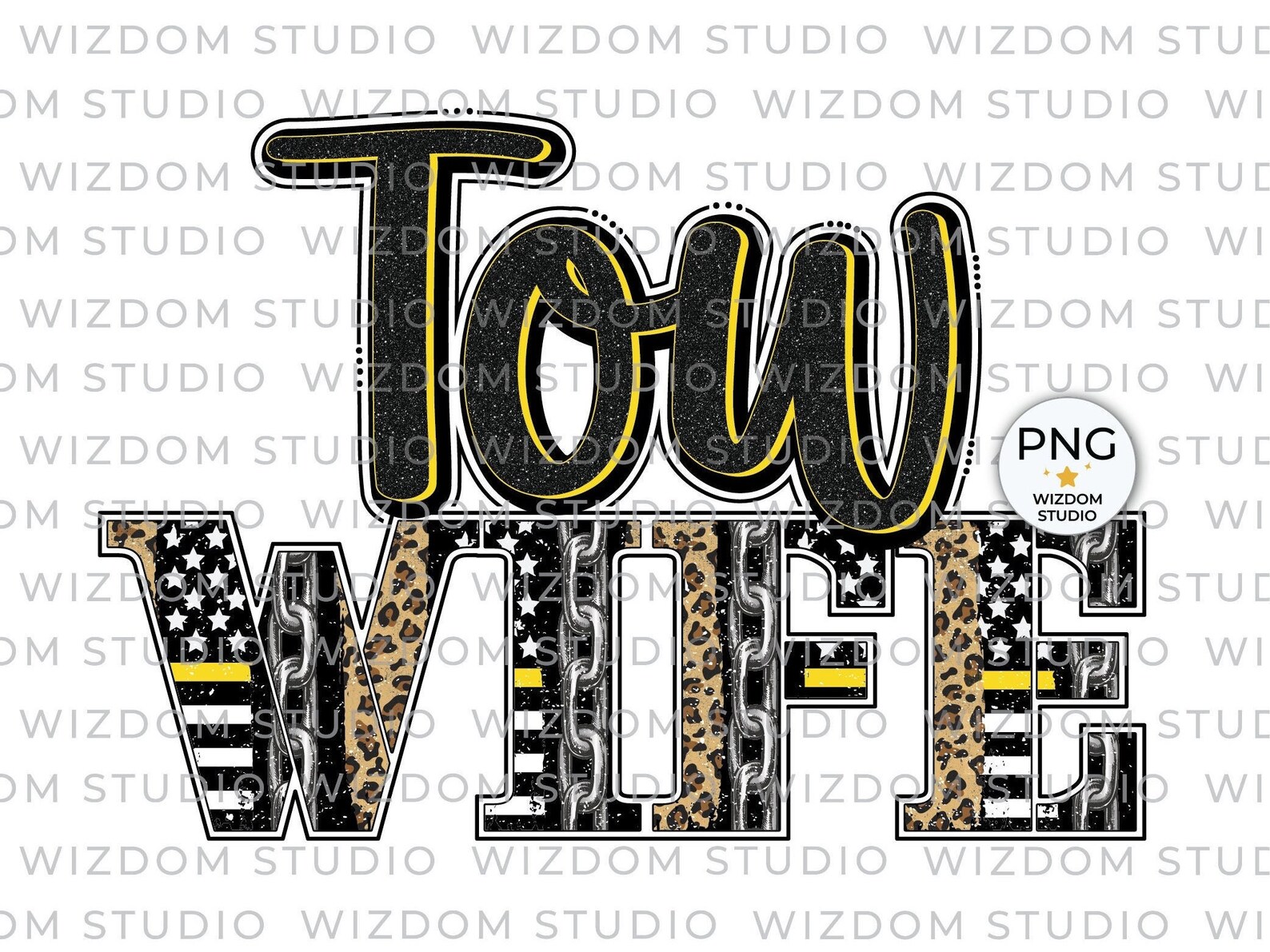 Tow Wife PNG Image Thin Yellow Line Flag Design Sublimation - Etsy