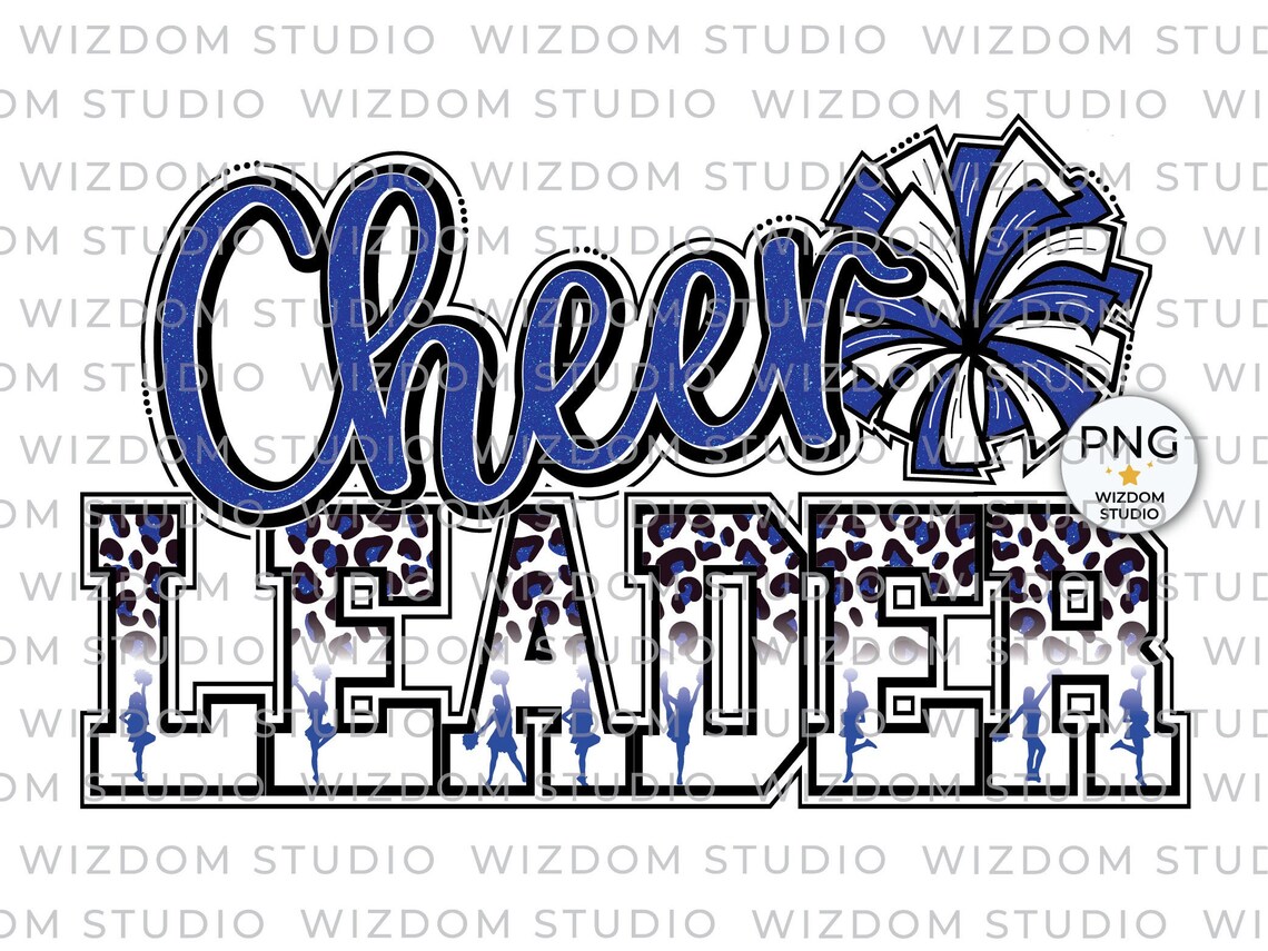 Cheerleader PNG Image Leopard Cheer Blue Design Sublimation - Etsy