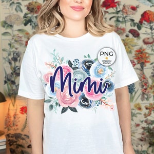Mimi PNG Image, Floral Mimi Design, Sublimation Designs Downloads, PNG ...