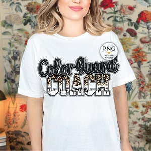 Color Guard Coach PNG Image, Leopard Color Guard Black Design ...
