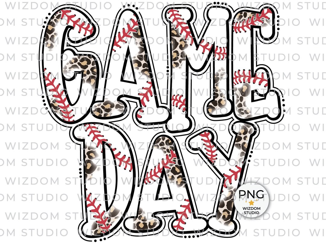 Game Day Baseball PNG Image Baseball Leopard Design - Etsy