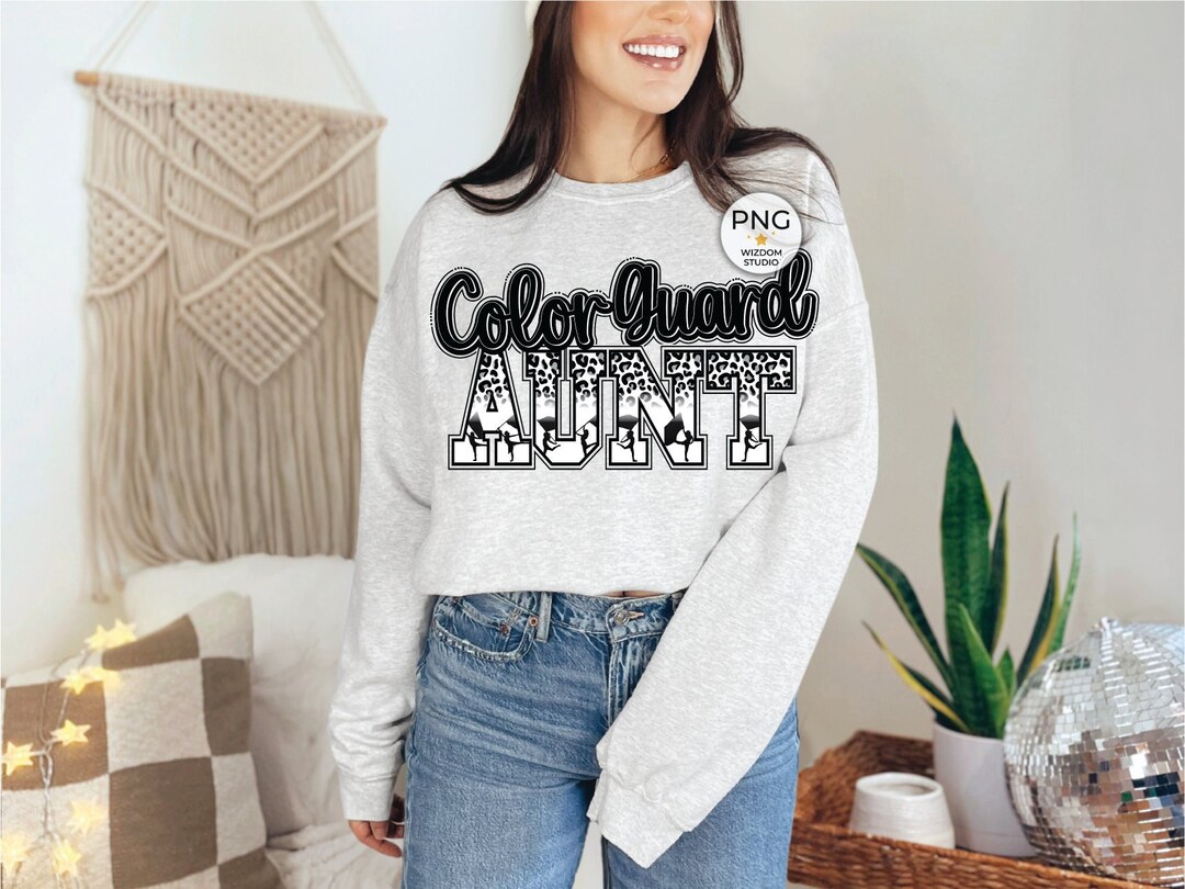 Color Guard Aunt PNG Image, Leopard Color Guard Black Design ...