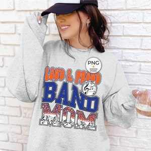 Band Mom PNG Image, Leopard Marching Band Blue Orange Design ...