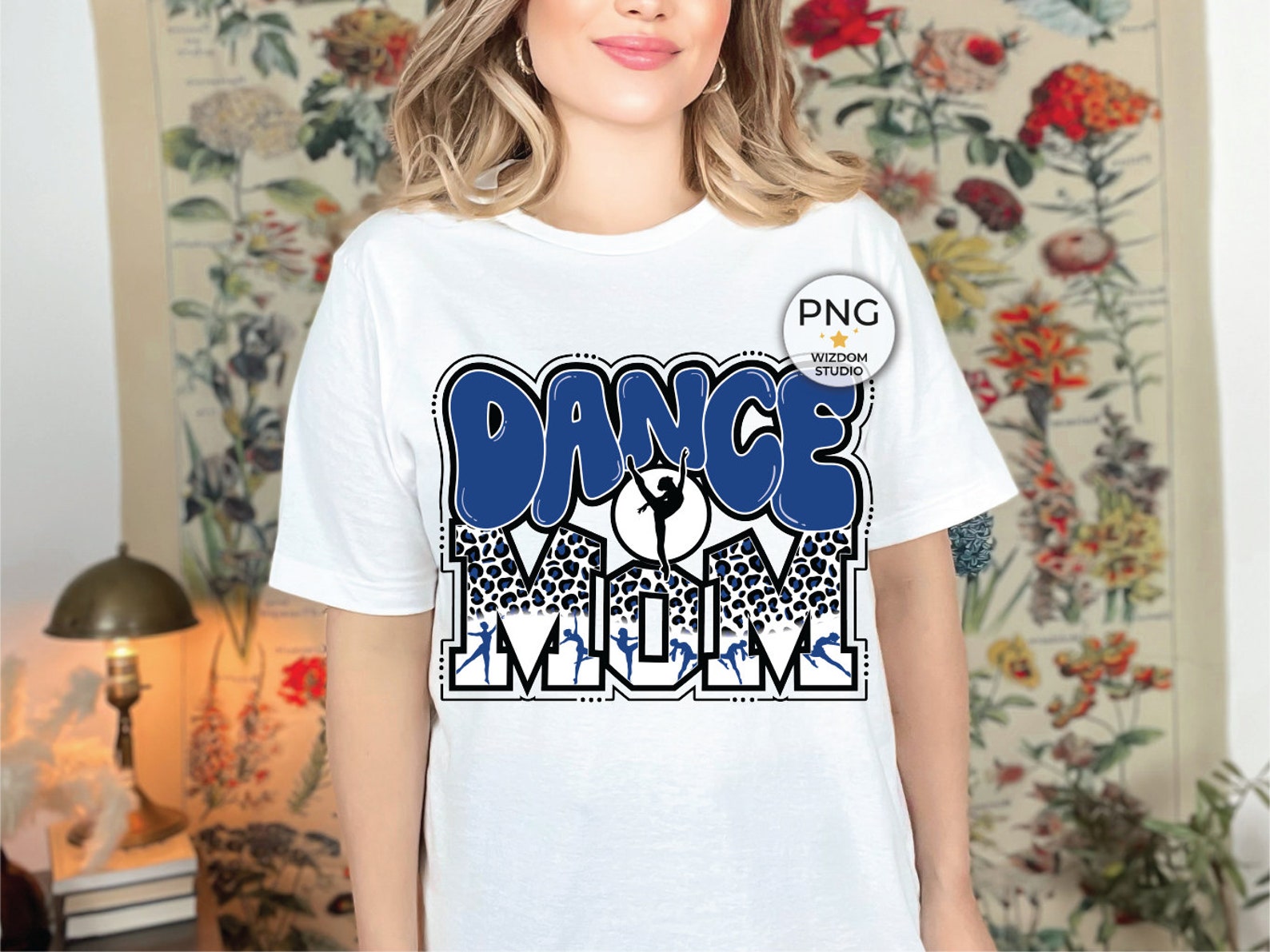 Dance Mom PNG Image, Dance Leopard Groovy Blue Design, Sublimation ...