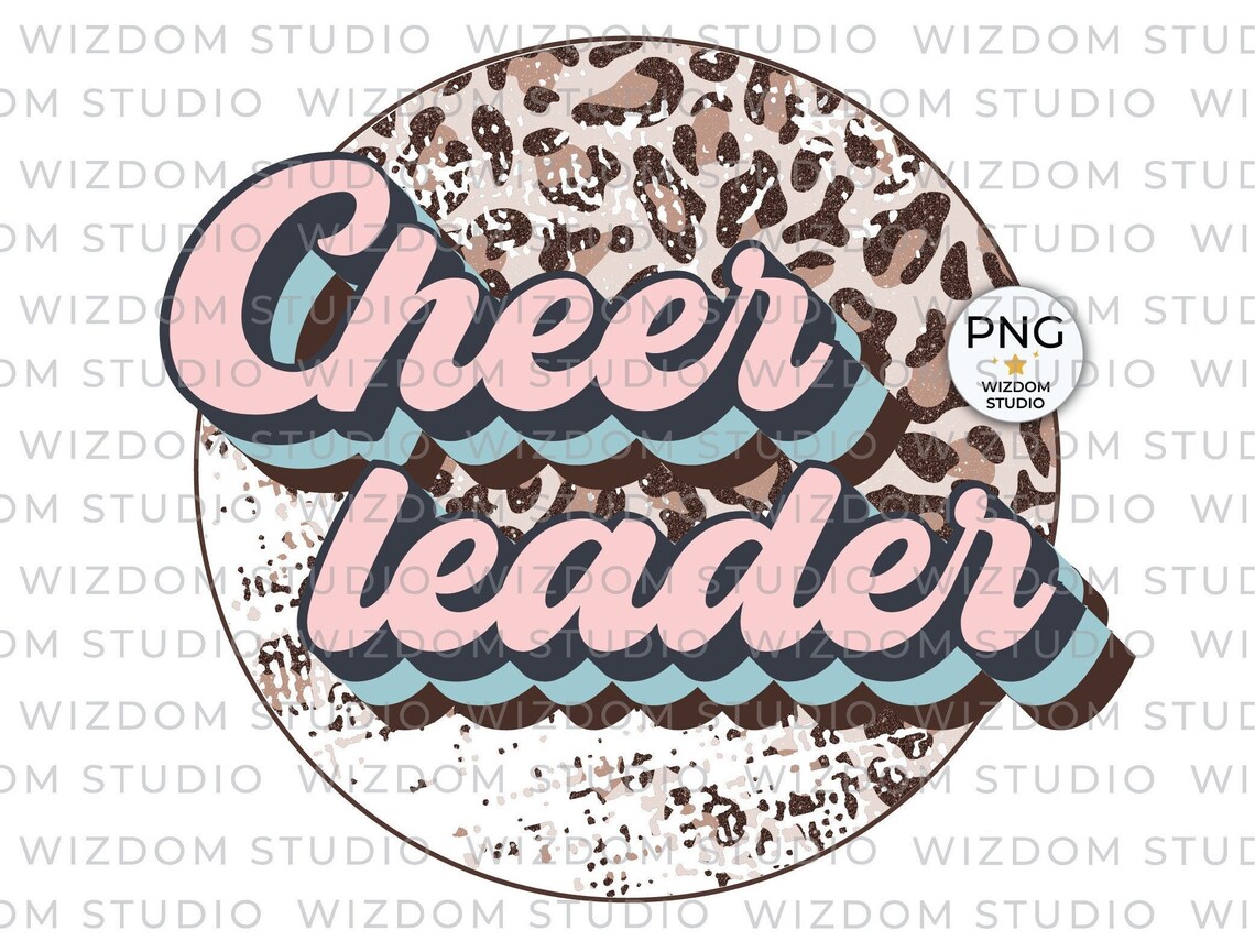 Cheerleader PNG Image Cheer Leopard Retro Design PNG File - Etsy