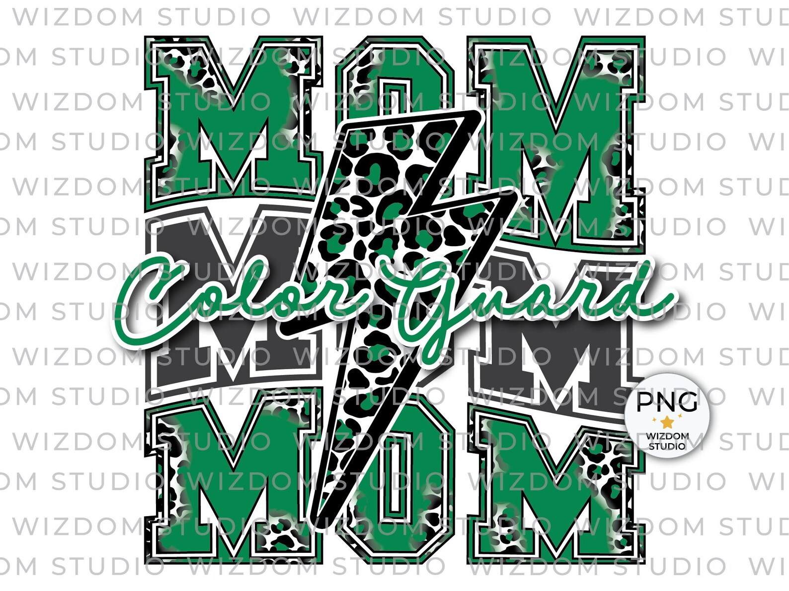 Color Guard Mom PNG Image Color Guard Lightning Bolt Leopard - Etsy