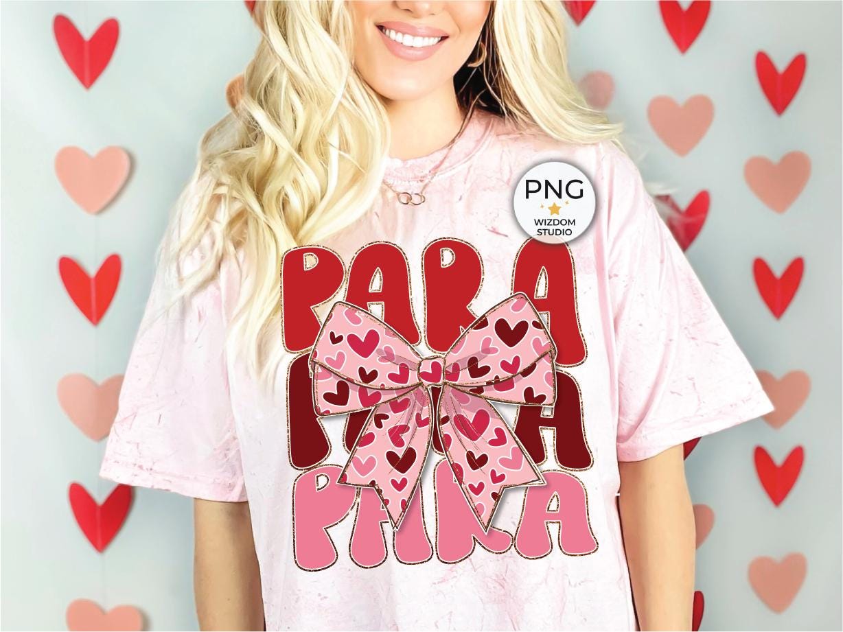 Para PNG Image, Valentine Paraprofessional Coquette Bow Design ...