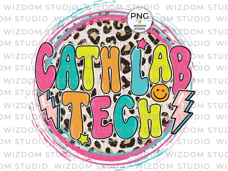 Cath Lab Tech PNG Image Leopard Lightning Bolt Design - Etsy