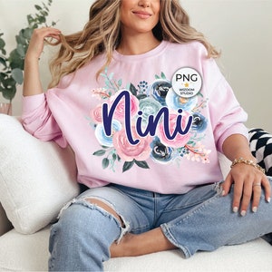 Nini PNG Image, Floral Nini Design, Sublimation Designs Downloads, PNG ...