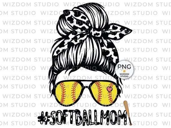 Softball Mom PNG Image Softball Cow Print Design Sublimation | Etsy