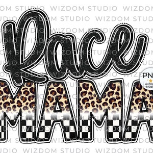 Race Mama PNG Image, Racing Checkered Flag Leopard Black Design ...