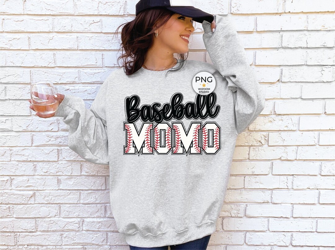 Baseball Momo PNG Image, Baseball Letters Black Design, Sublimation ...