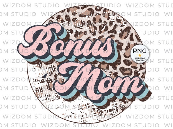 Bonus Mom PNG Image Leopard Retro Design Sublimation Designs | Etsy