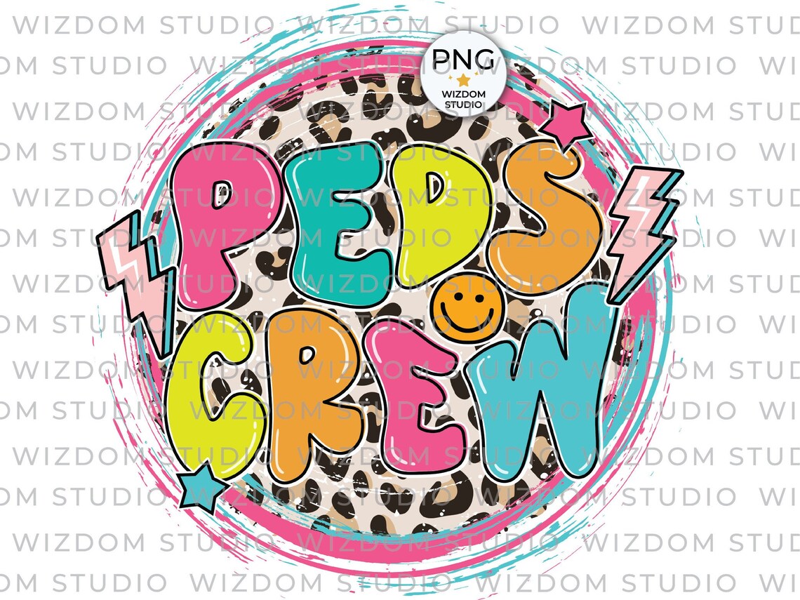 PEDS Crew PNG Image Leopard Nurse Design Sublimation Designs - Etsy