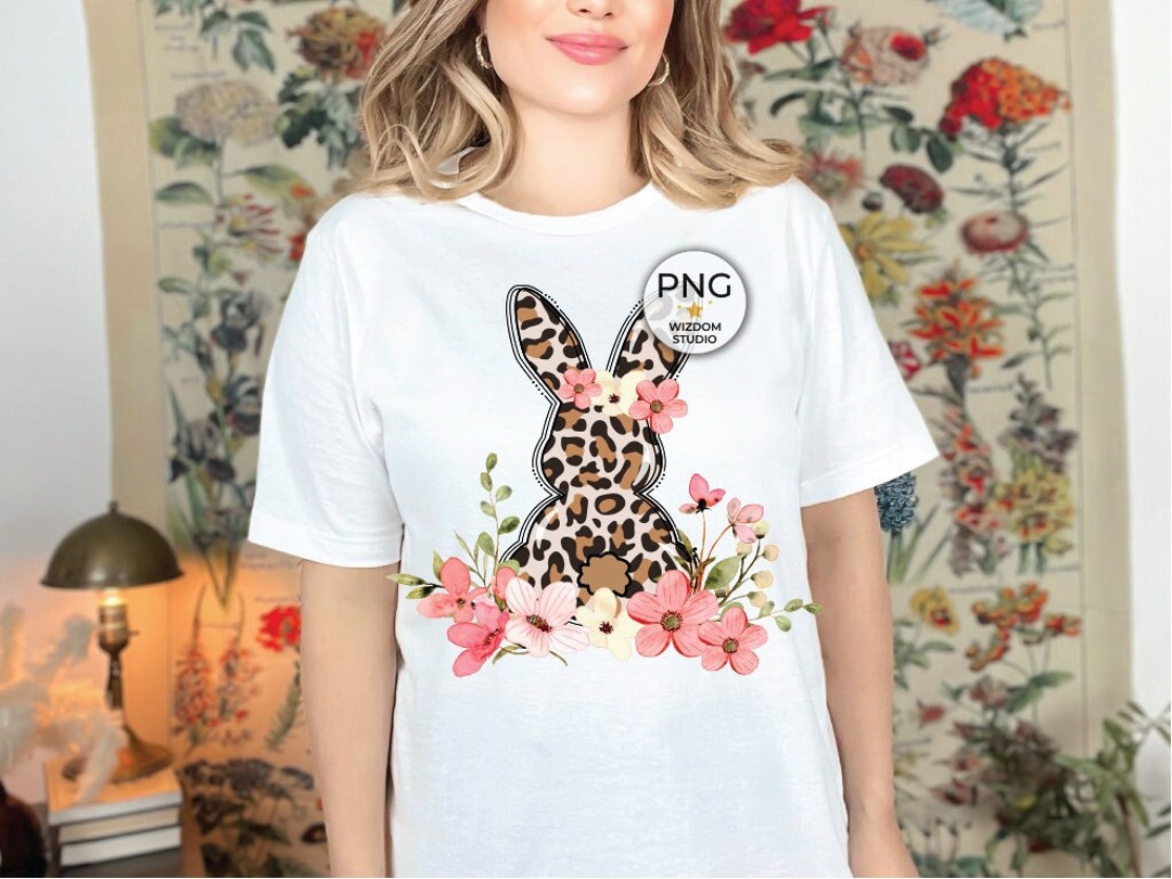 Easter Bunny PNG Image, Leopard Floral Bunny Design, Sublimation ...