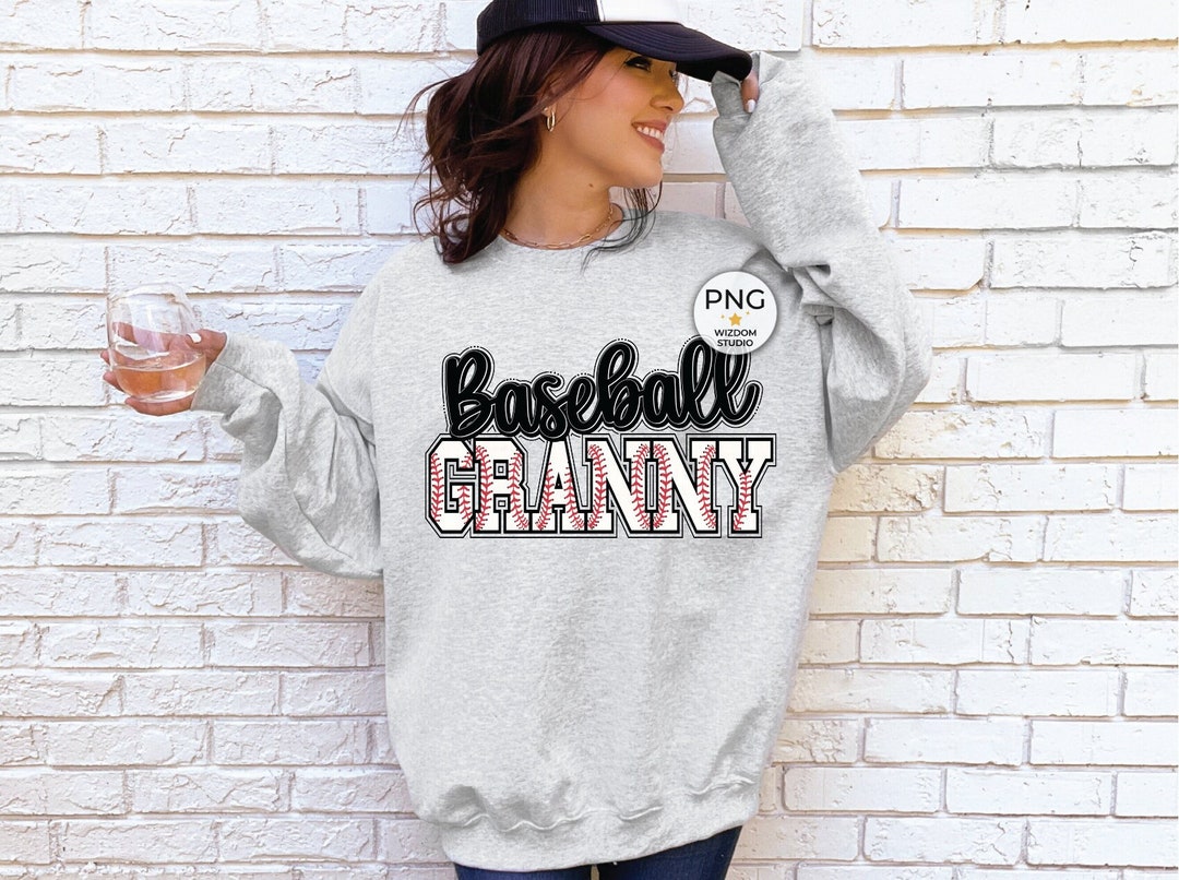 Baseball Granny PNG Image, Baseball Grandma Black Design, Sublimation ...