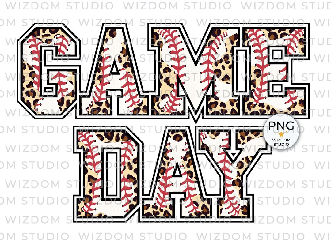 Game Day Baseball PNG Image Baseball Leopard Letter Design - Etsy
