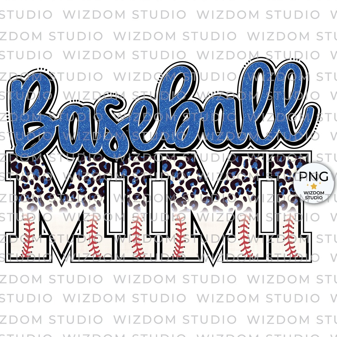 Baseball Mimi PNG Image, Blue Leopard Baseball Design, Sublimation ...