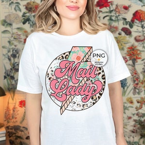 Mail Lady PNG Image, Pink Floral Lightning Bolt Mail Lady Design ...