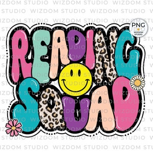 Reading Squad PNG Image, Leopard Reading Teacher Design, Sublimation ...