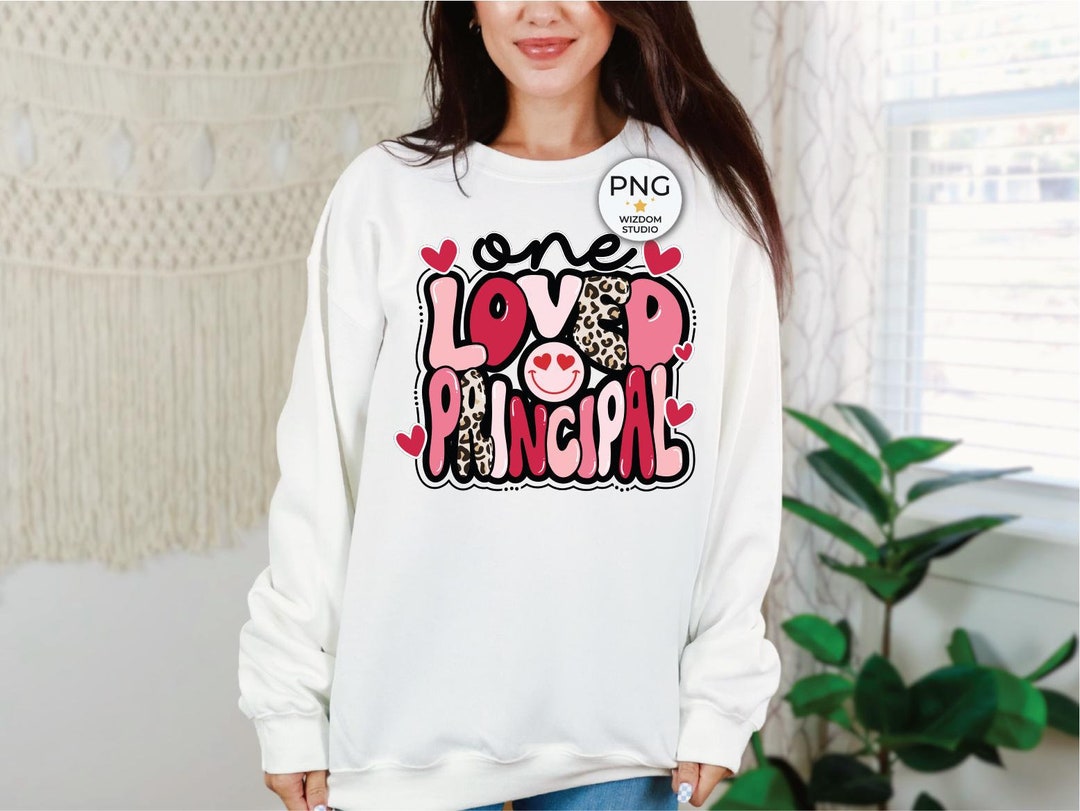 One Loved Principal PNG Image, Valentine Day Leopard Teacher Red Design ...